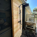 AquaStyle Keoni Triple Function Outdoor Shower with Single Lever Handle Stainless Steel ...